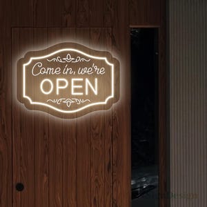 Come in We're Open Neon Sign, Custom Open LED Sign for Restaurant Bar ...