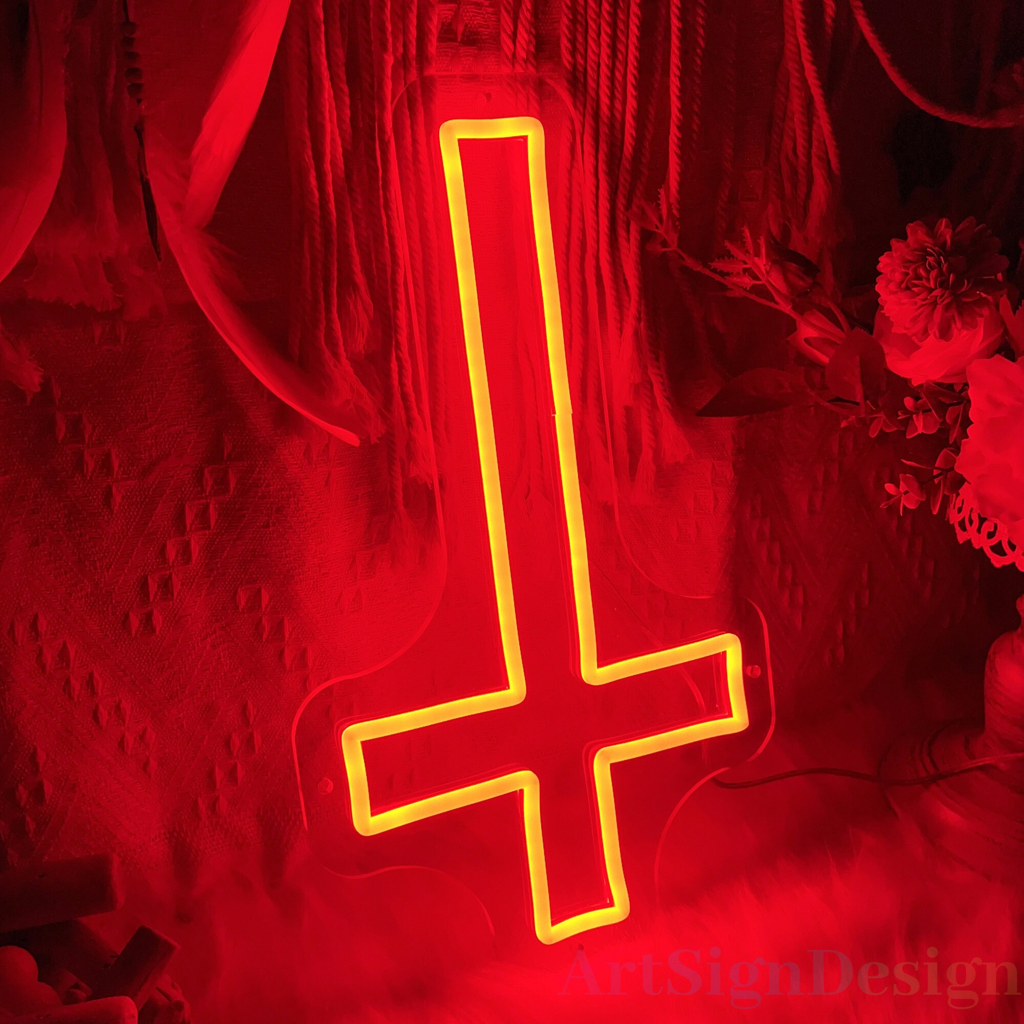 Cross Neon Sign, USB Cross Led Sign, Cross Jesus Neon Sign, Christian ...