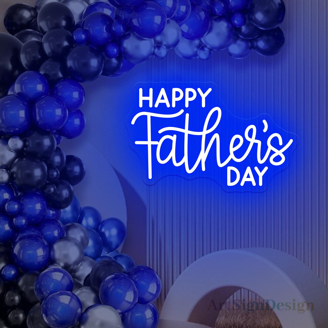 Happy Father's Day LED Neon Sign Decor, Custom Father's Day Party Neon ...