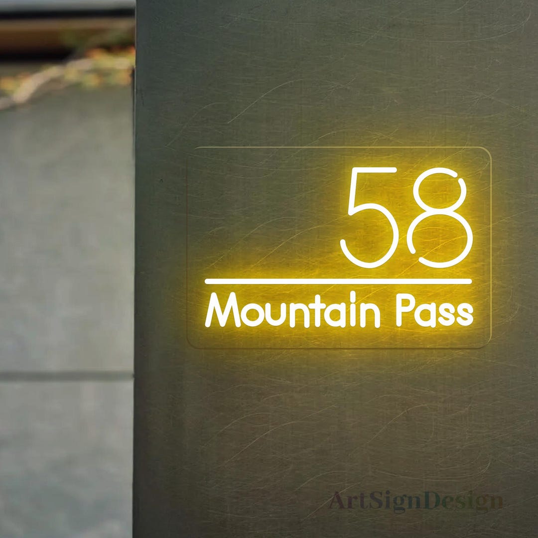 Custom House Number Neon Sign,custom Door Numbers LED Sign,house Number ...