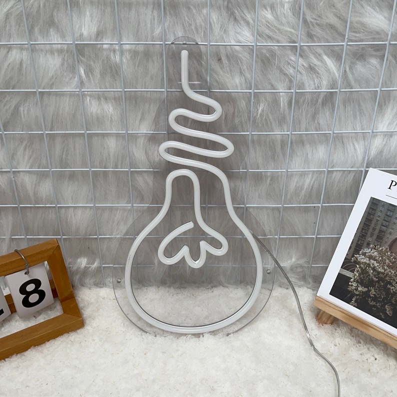 Light Bulb Neon Sign, Light Bulb Decoration, LED Neon Light Decoration ...