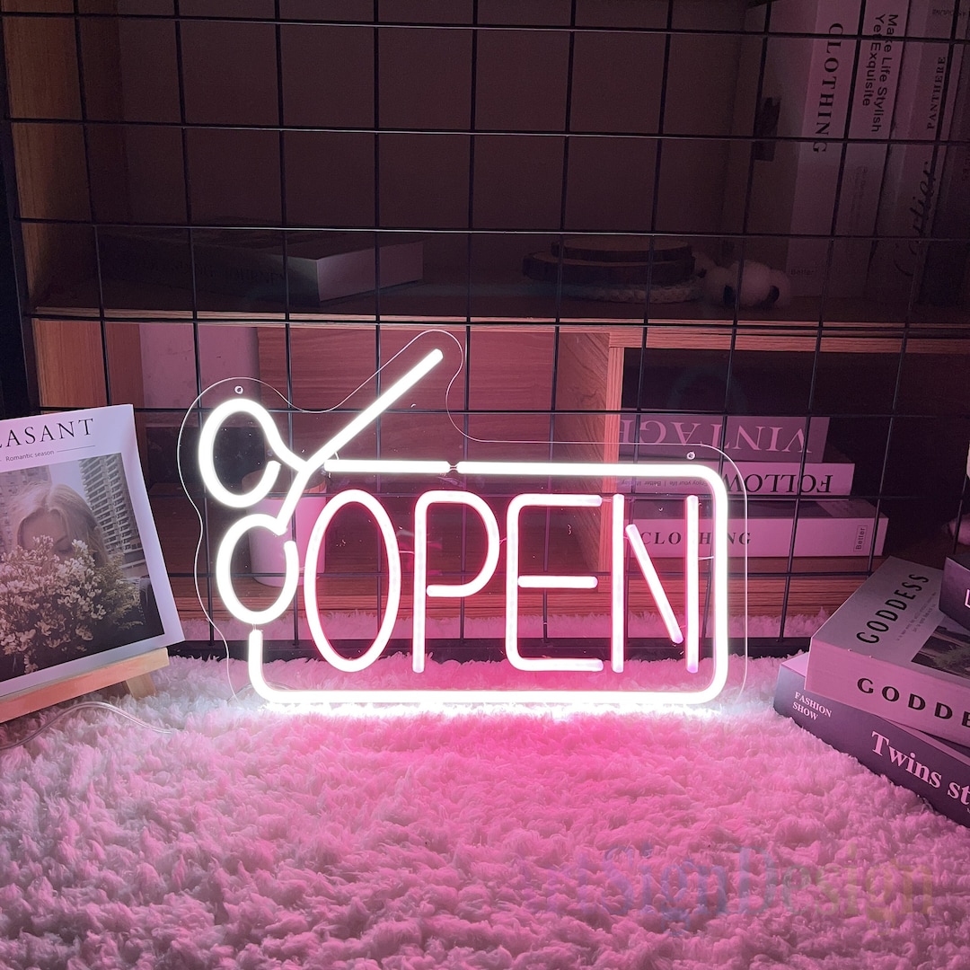 Hair Salon Sign, Beauty Salon Sign, Open Neon Sign, Beatuy Neon Light ...