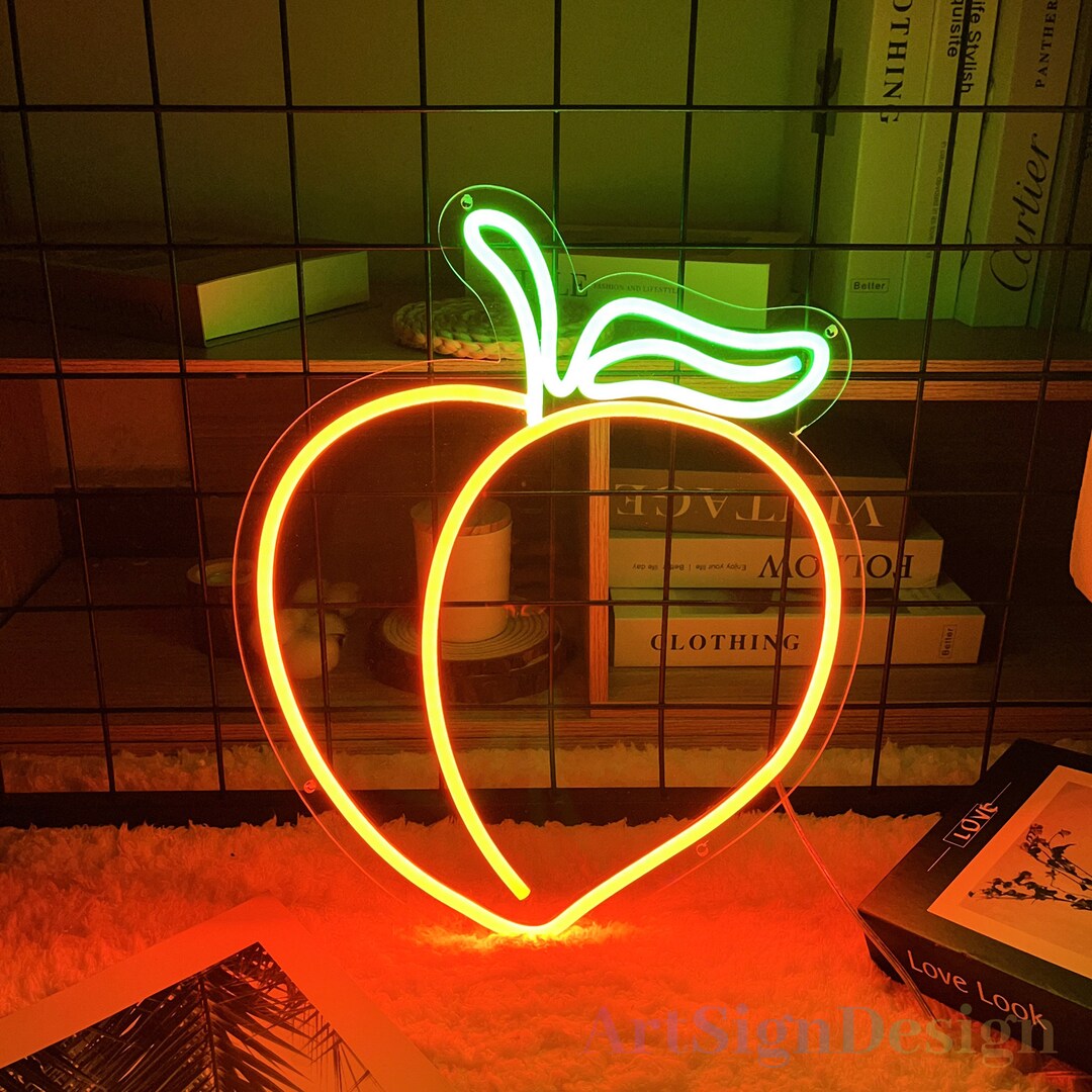 Peach Neon Sign, Peach Led Sign, Peach Wall Decor, Peachy Sign, Peach ...