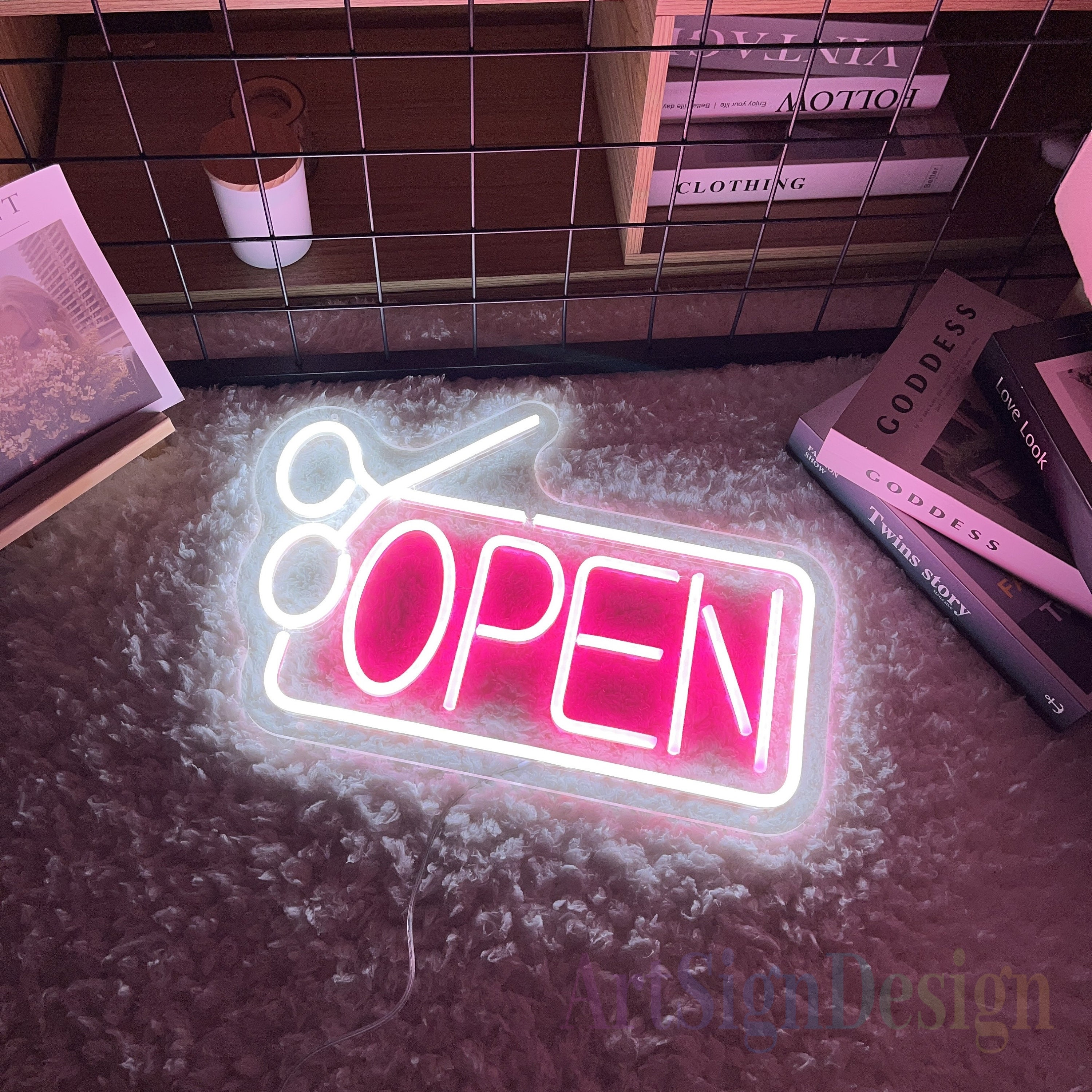 Buy Hair Salon Sign, Beauty Salon Sign, Open Neon Sign, Beatuy Neon ...