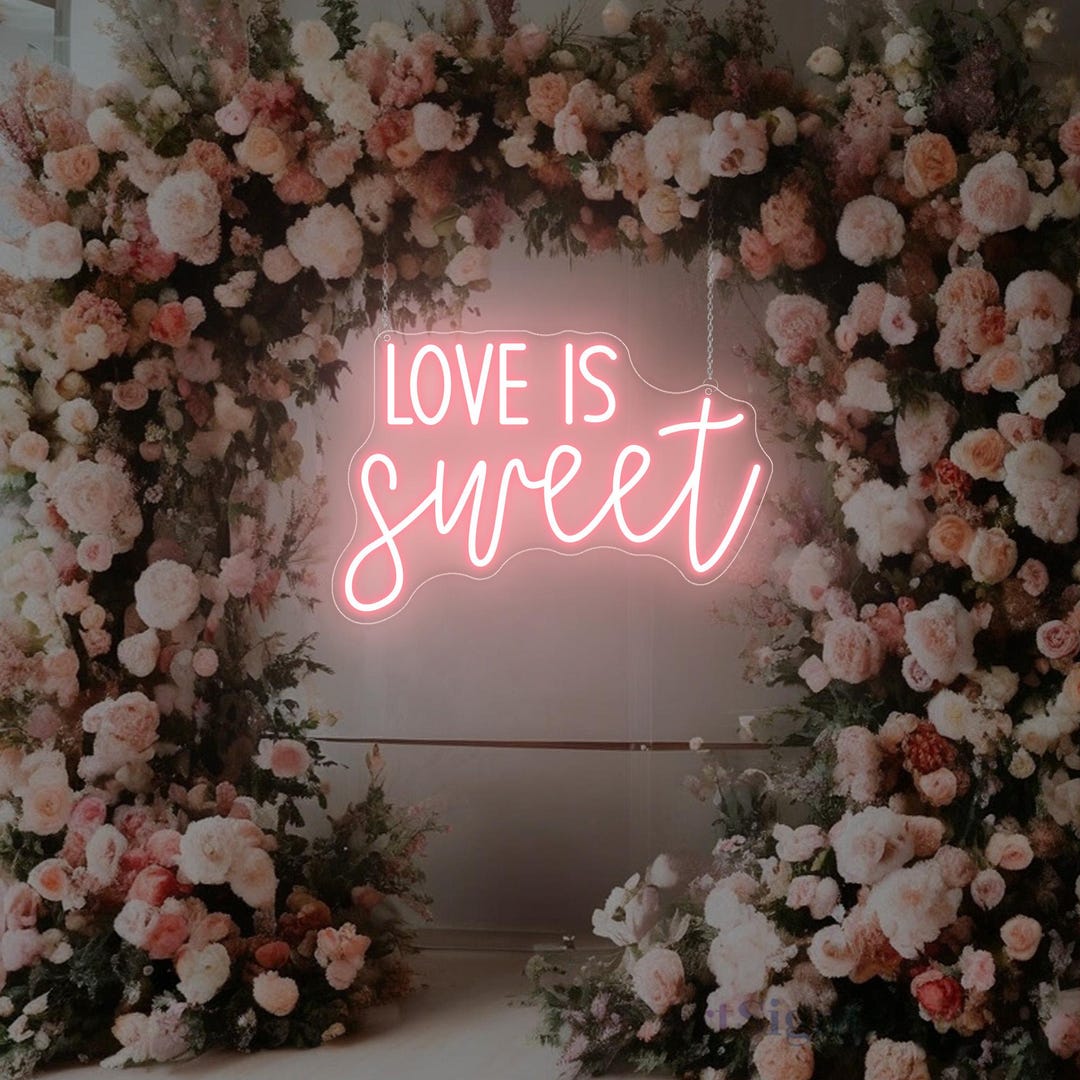 Love is Sweet Neon Sign,custom Wedding Backdrop Neon Light Wedding ...