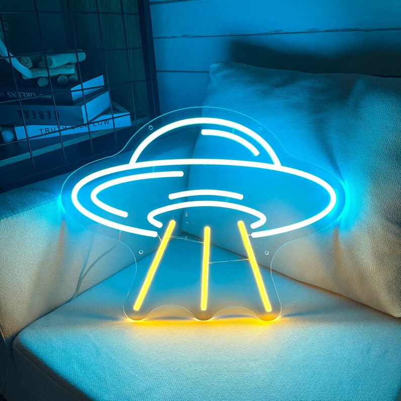 UFO Neon Signs, Custom Neon Sign Bedroom, UFO Sign, Room Party Wall ...