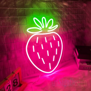 Strawberry Neon Sign Light, Strawberry Led Neon Sign Light, Fruit Neon ...