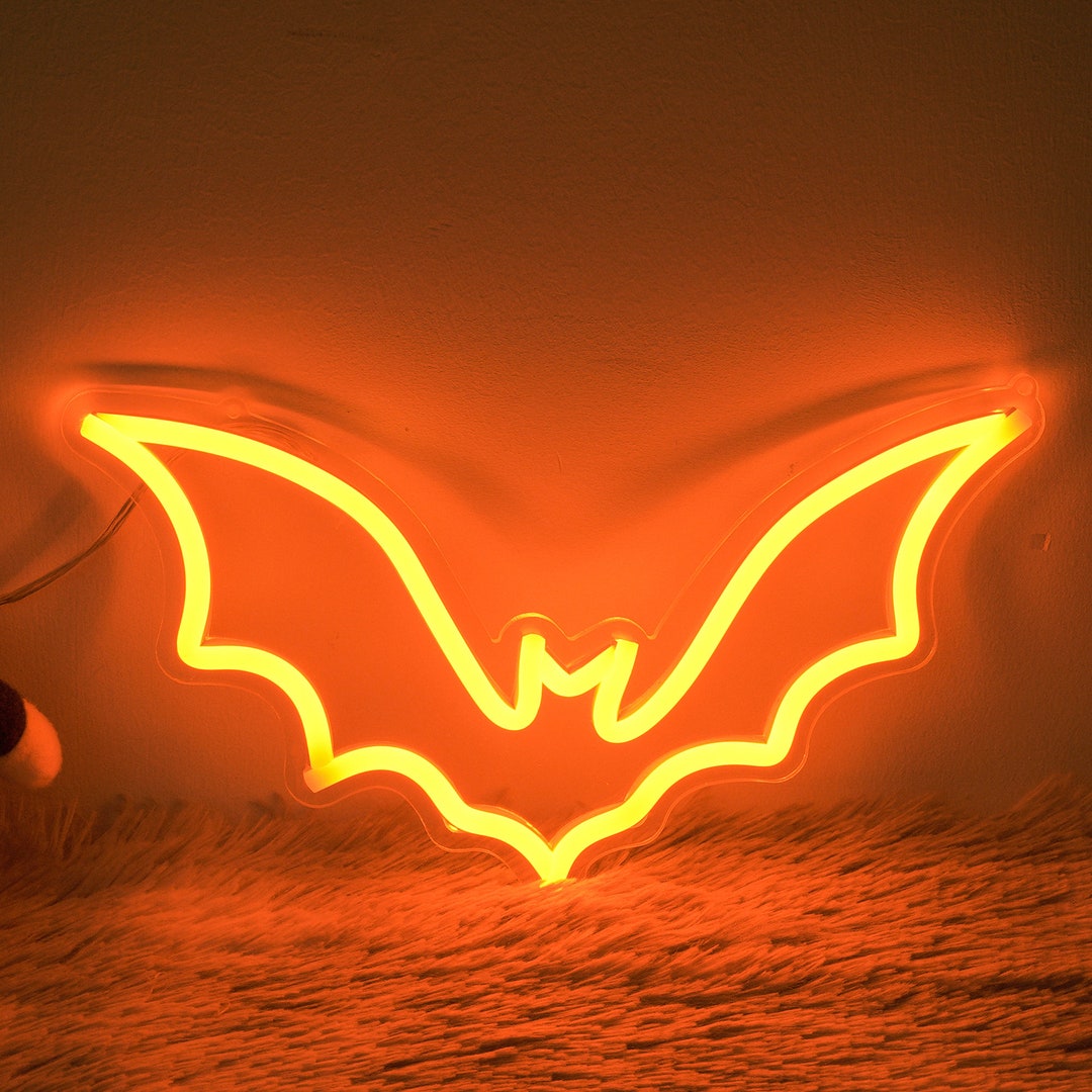 Bat Neon Sign, Halloween Bat Neon Sign, Bat Neon Light, Flying Mnini ...