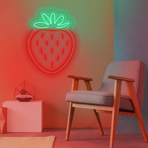 Strawberry Neon Sign Light, Strawberry Led Neon Sign Light, Fruit Neon ...