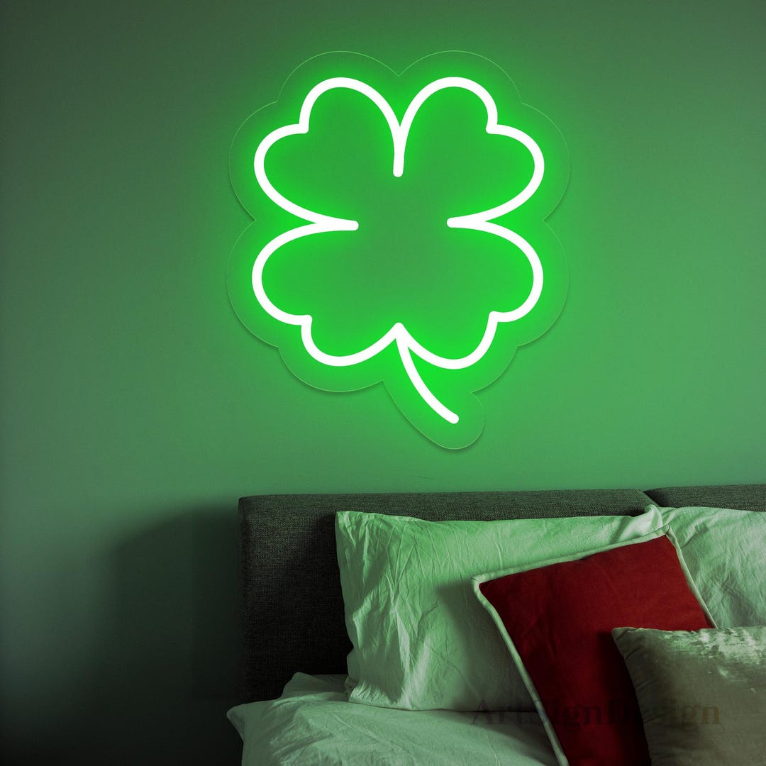 Lucky Four-leaf Clover Neon ,st. Patrick’s Day Decor, St Patrick Neon ...