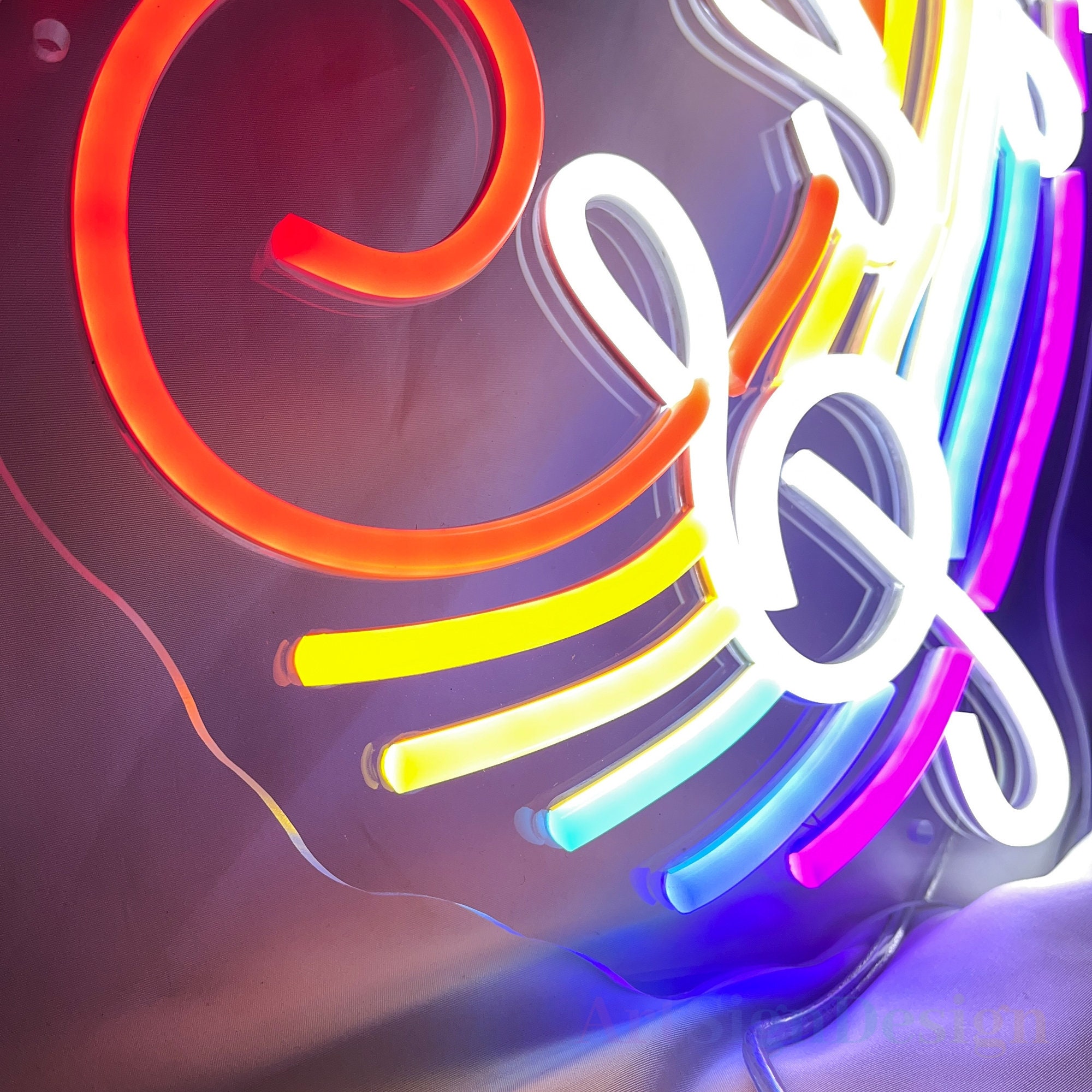 Music Flow Neon Sign, Custom Music Notes on Stave Led Sign, Live Music ...