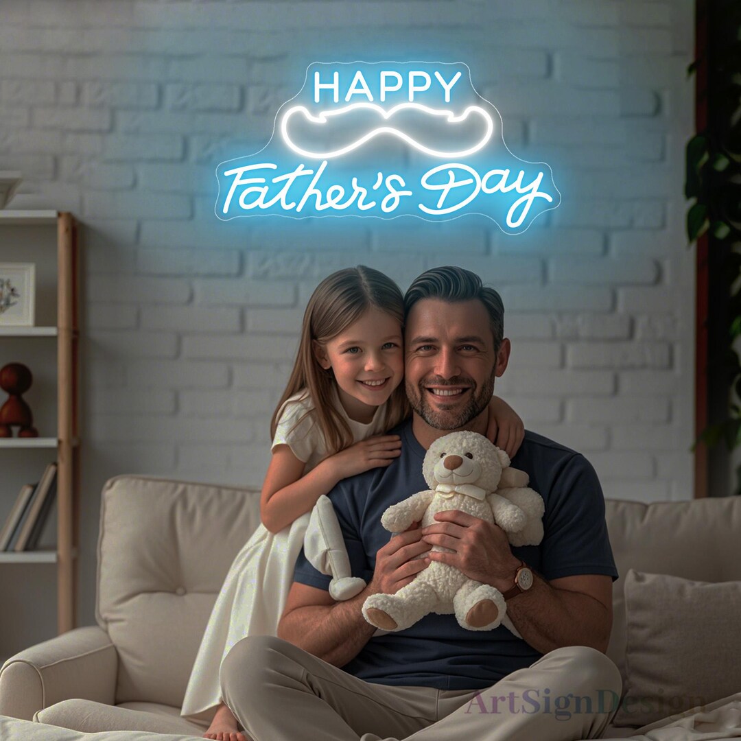 Happy Father's Day Neon Sign, Wall Decor for Dad, Personalized Gifts ...