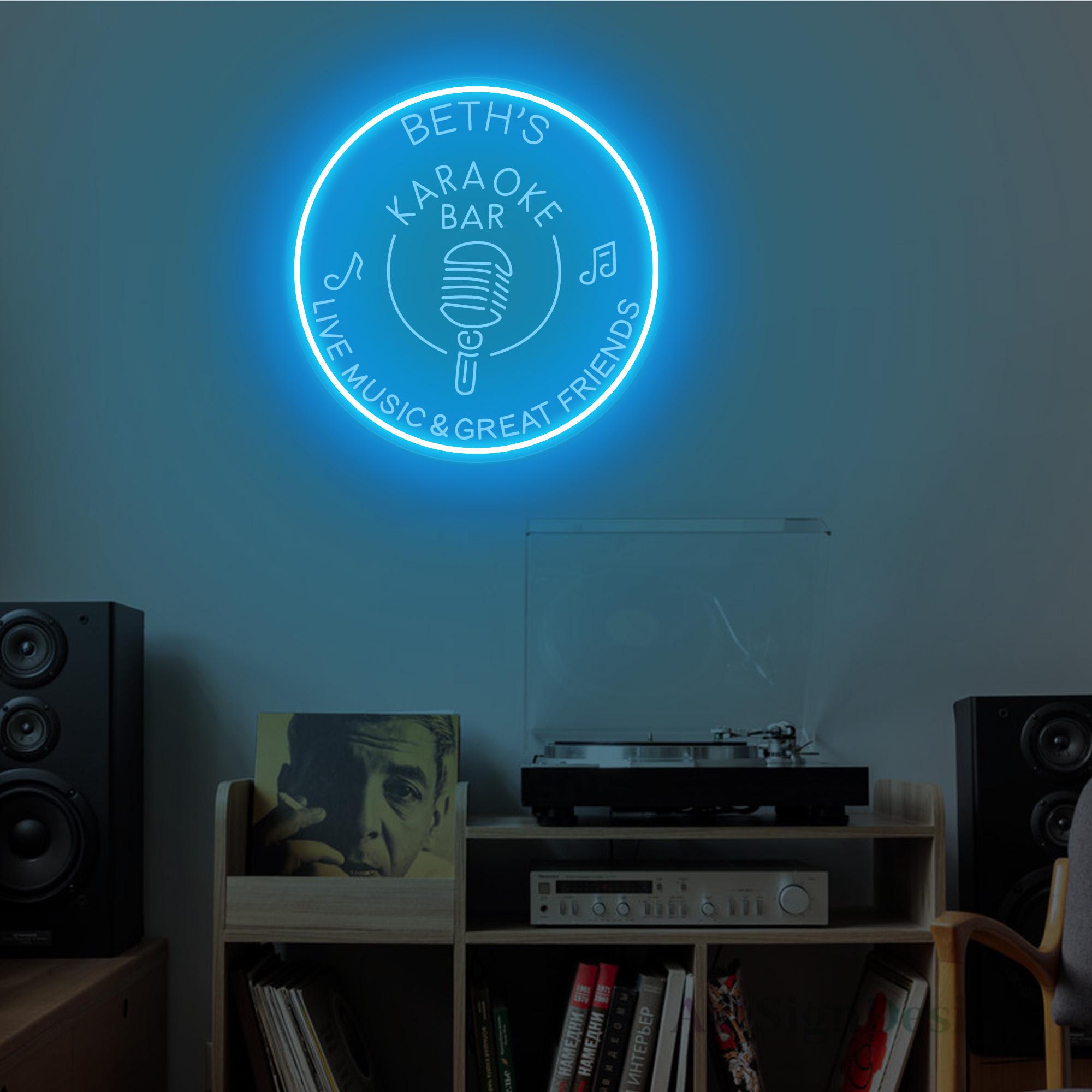 Personalized Neon Karaoke Bar Sign, Custom Neon Sign, Personalized ...