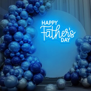 Happy Father's Day LED Neon Sign Decor, Custom Father's Day Party Neon ...