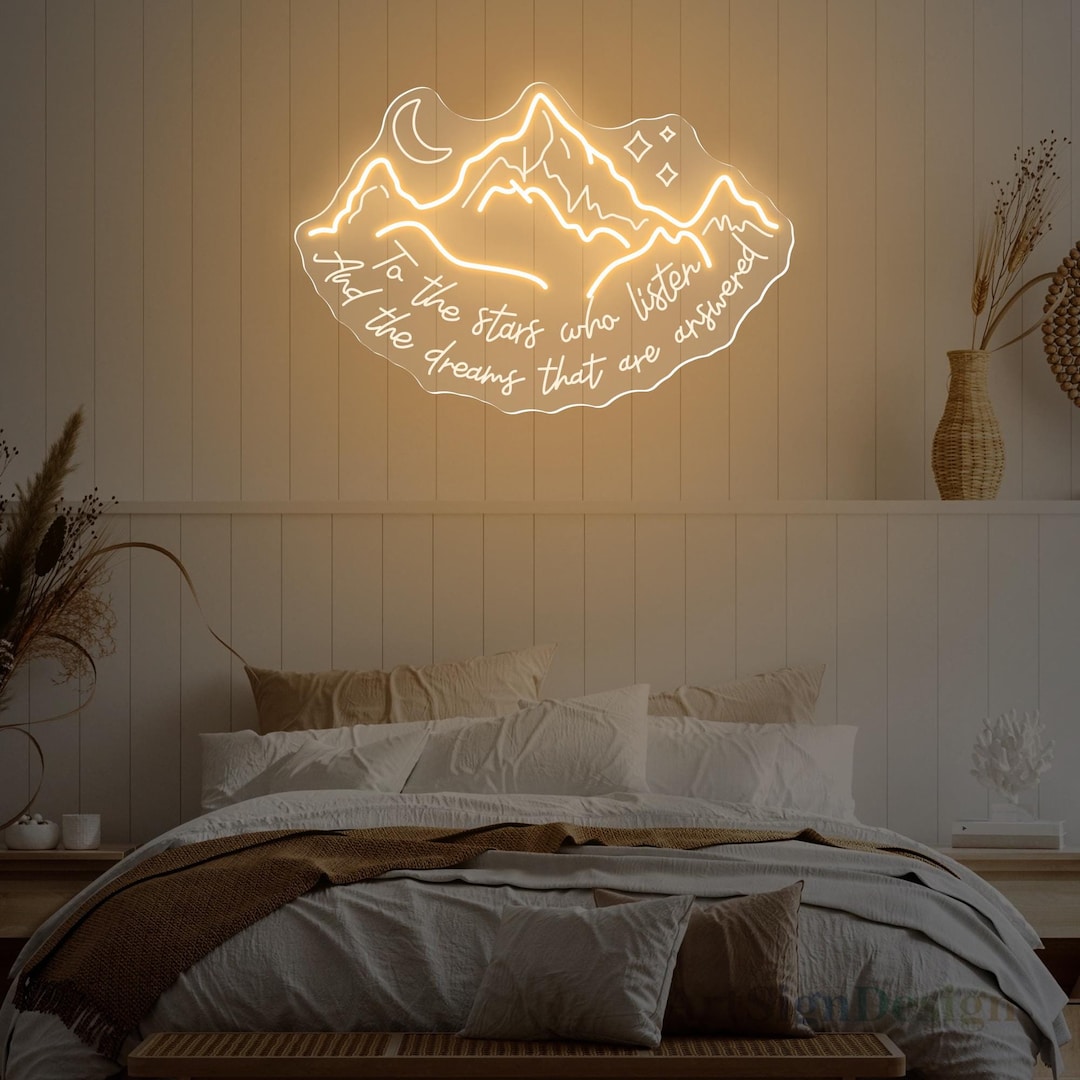ACOTAR Night Mountain With Stars Neon Sign, to the Stars Who Listen ...
