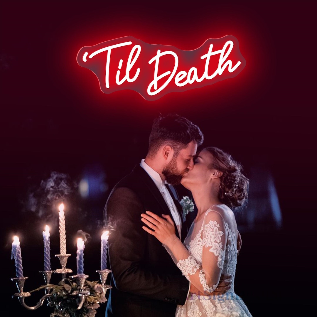 Til Death Wedding Neon Sign,till Death Wedding Backdrop, Gothic Wedding ...