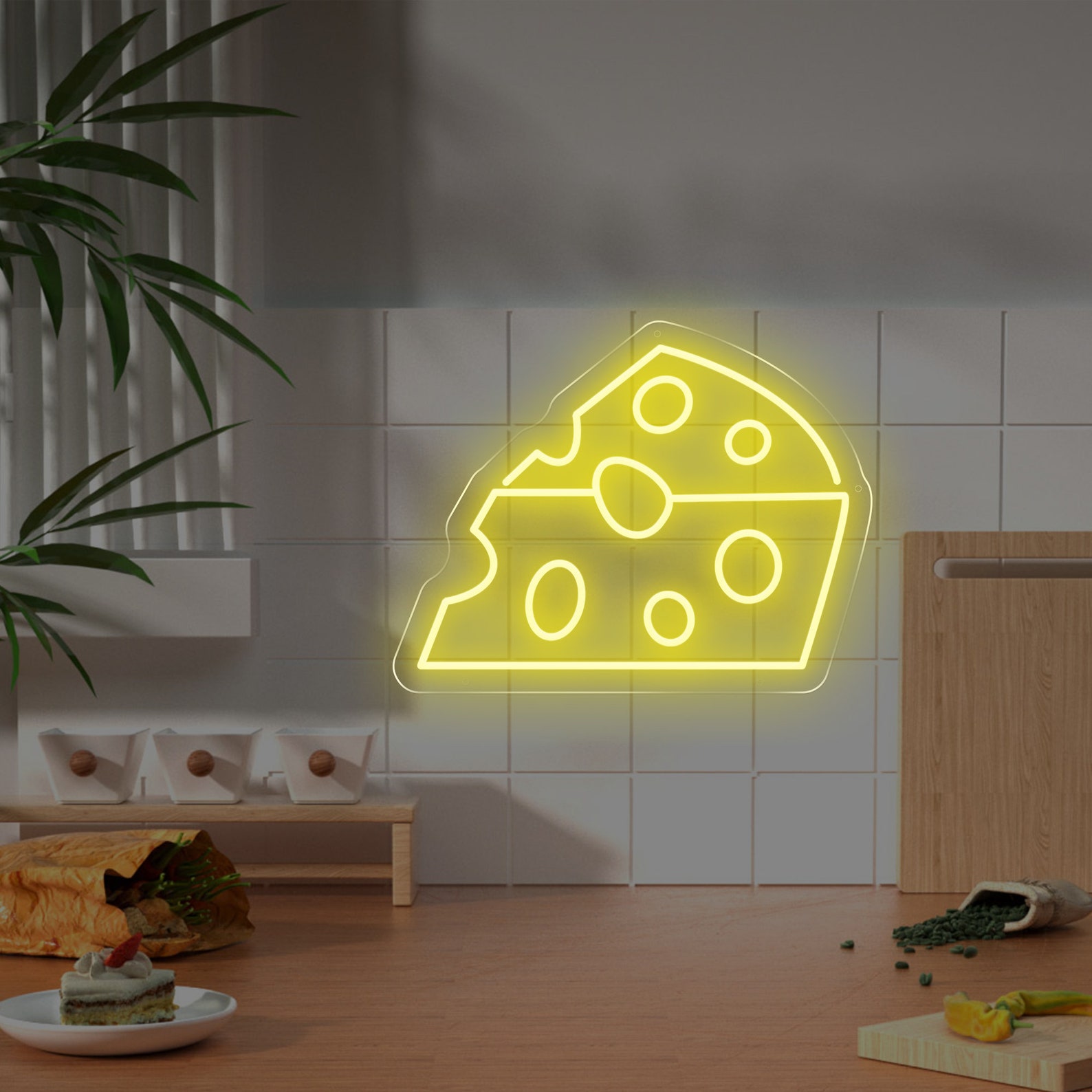 Cheese Neon Sign, Kitchen Wall Decor , Custom Dining Decor, Handmade ...