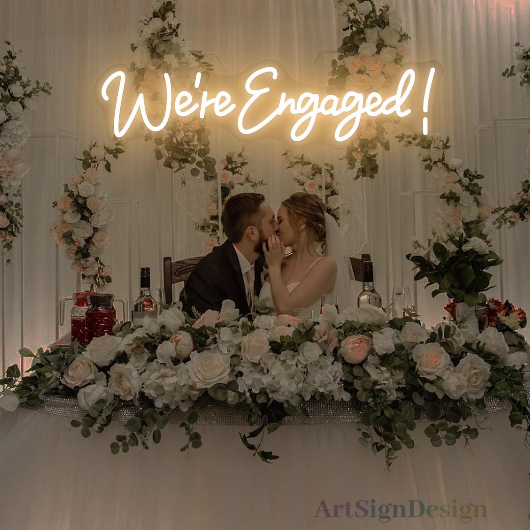 We're Engaged Neon Sign Wedding Neon Sign Led Light Engagement Backdrop ...