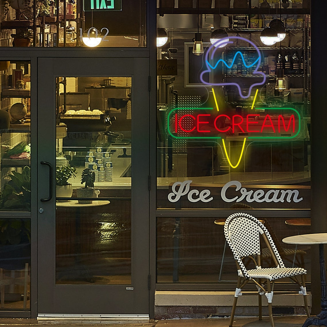 Ice Cream Neon Sign, Ice Cream Bar Sign, Ice Cream Sign, Ice Cream ...