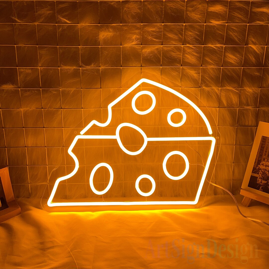 Cheese Neon Sign, Kitchen Wall Decor , Custom Dining Decor, Handmade ...