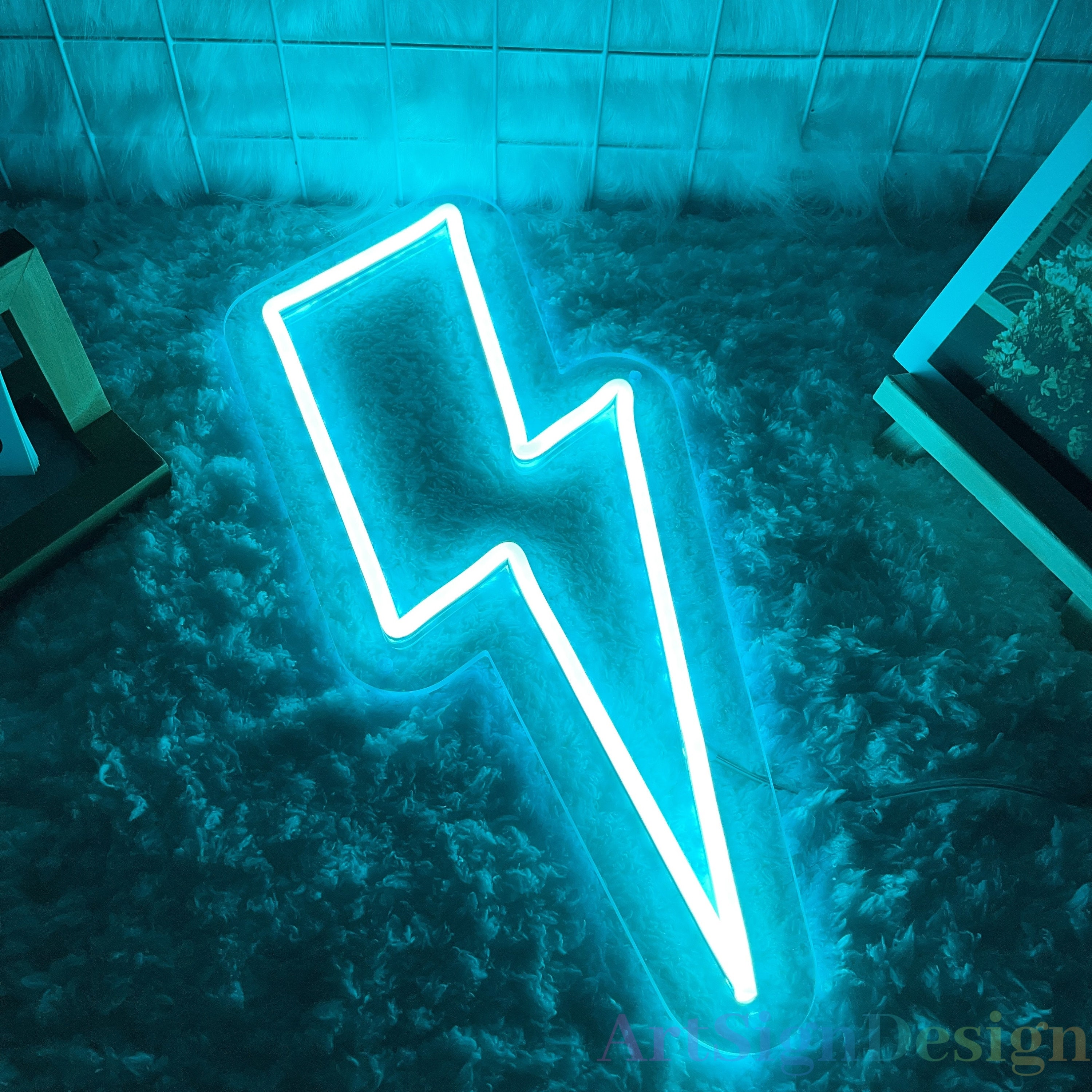Lightning Bolt Neon Sign, LED Thunder Neon Light, Weather Neon Sign ...