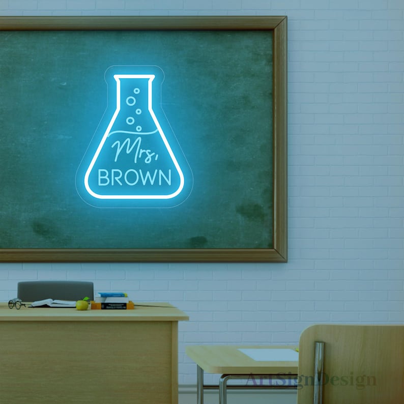 Custom Science Teacher Name Neon Sign,science Classroom Wall Decor ...