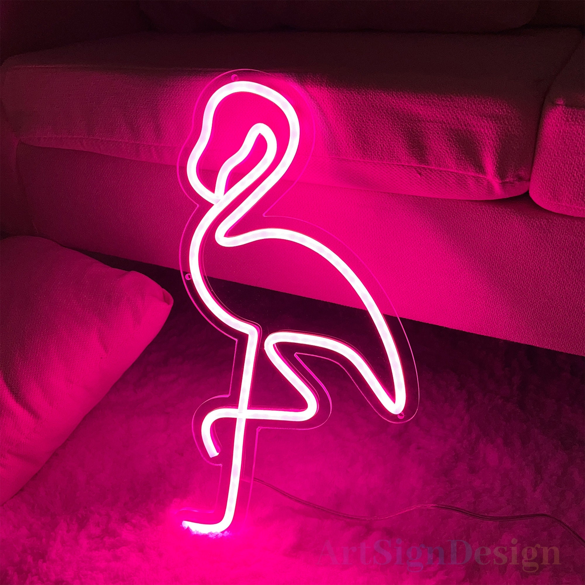 Custom Flamingo Neon Sign, Flamingo Wall Sign, Animal Neon Sign, Neon ...