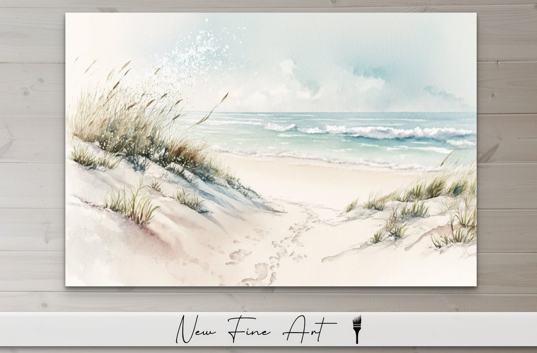 Sea Oats, Coastal Farmhouse, Beach Wall Art, Watercolor, White Sands ...