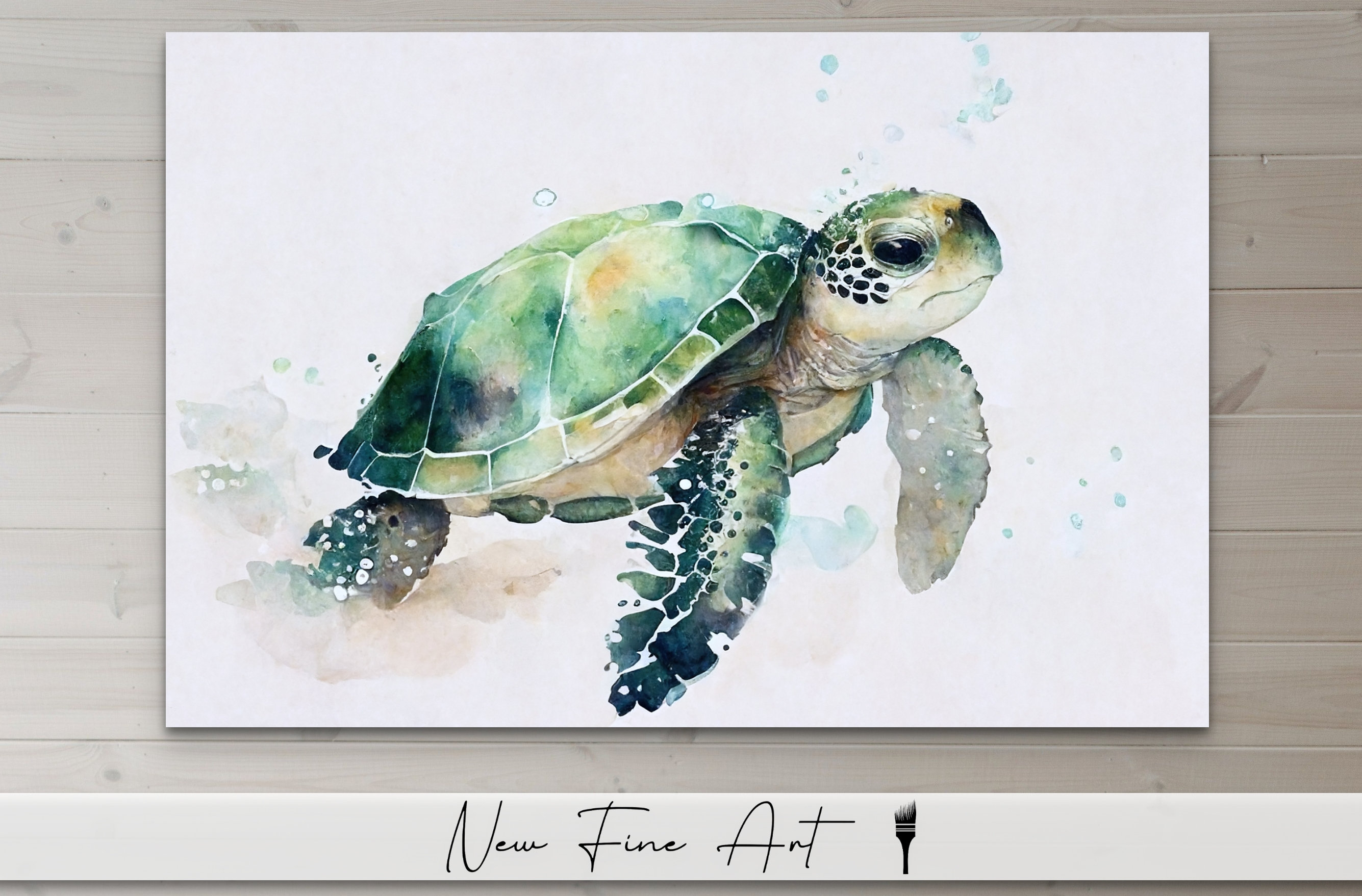 Watercolor Baby Sea Turtle, Coastal Nursery, Baby Shower Gift, Beach ...