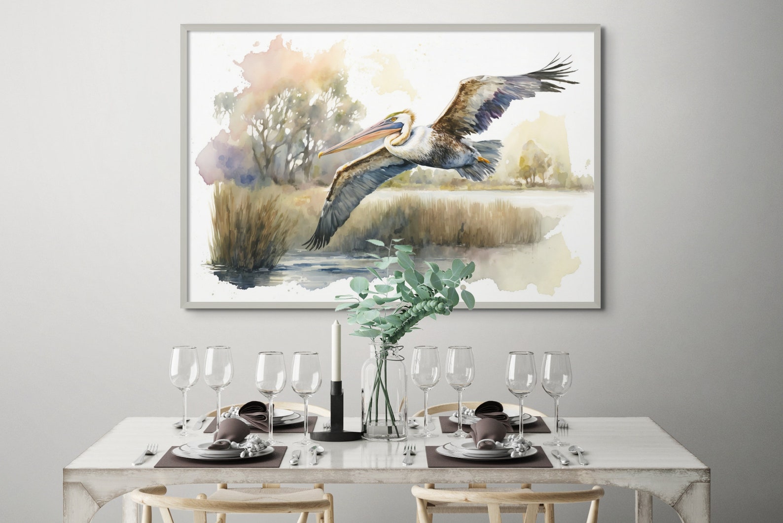 Watercolor, Pelican, Coastal Art, Bayou, Louisiana Wall Art, Coastal ...