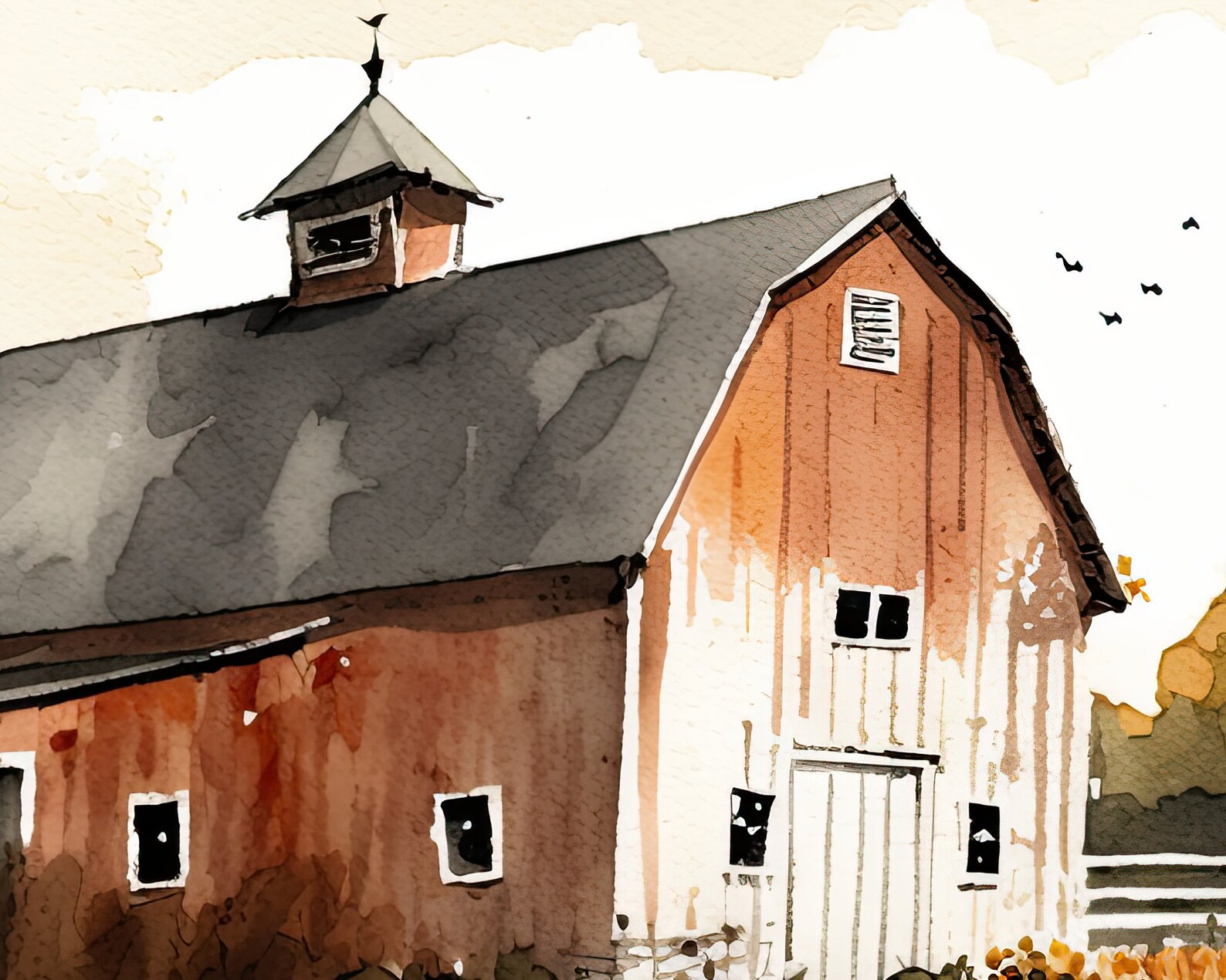 Farmhouse Pumpkin Patch Barn Wall Art, Rustic Print, Fall, Country ...