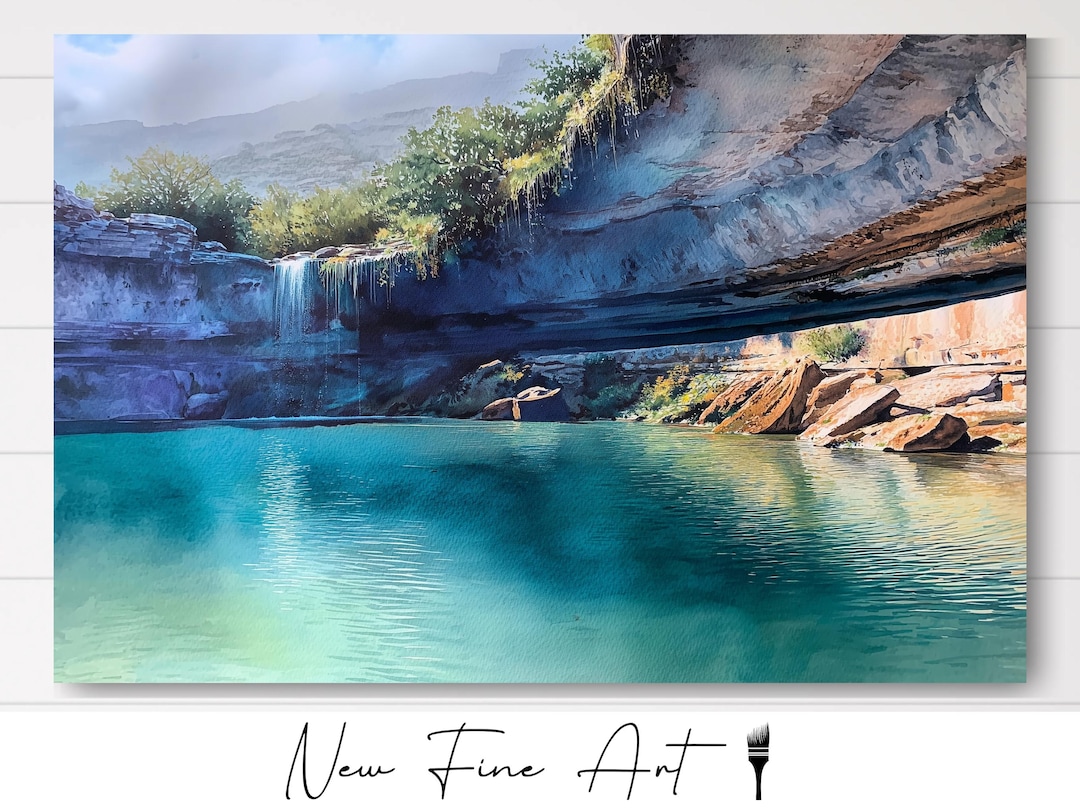 Texas Hill Country Waterfall Wall Art • Hamilton Pool Preserve Nature ...
