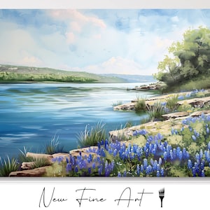 Bluebonnet Wall Art - Texas Hill Country, Southwest Watercolor - Spring ...