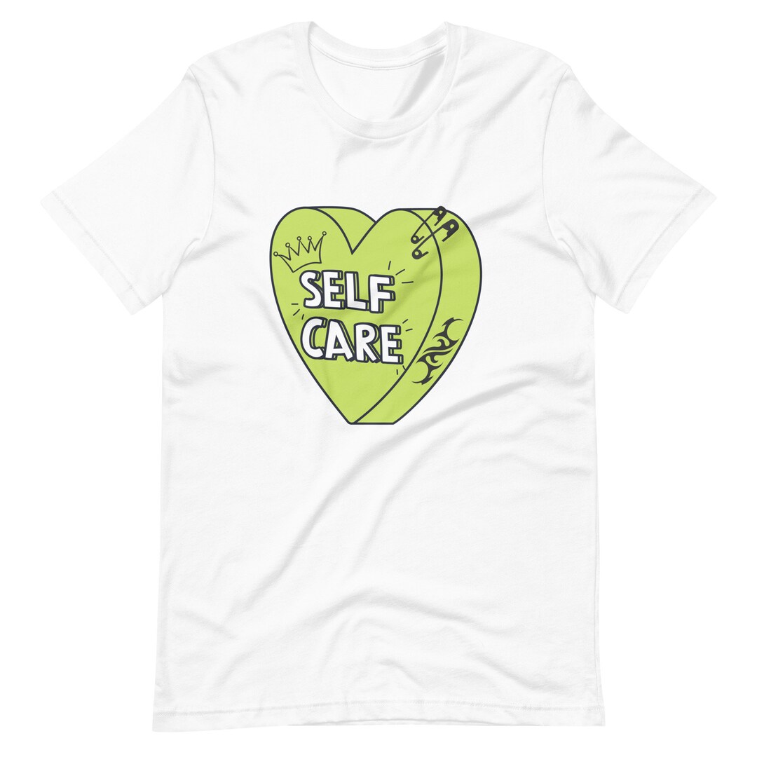 Self Care Green Pastel Candy Heart T-shirt - Etsy