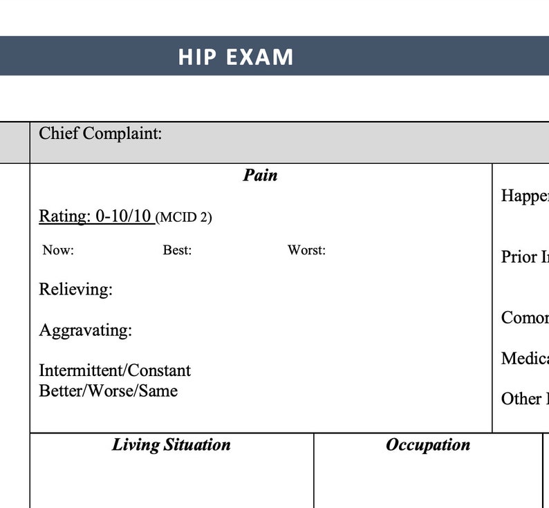 MSK Initial Evaluation Templates - Etsy