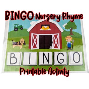 Bingo Nursery Rhyme Printable Activity - Etsy