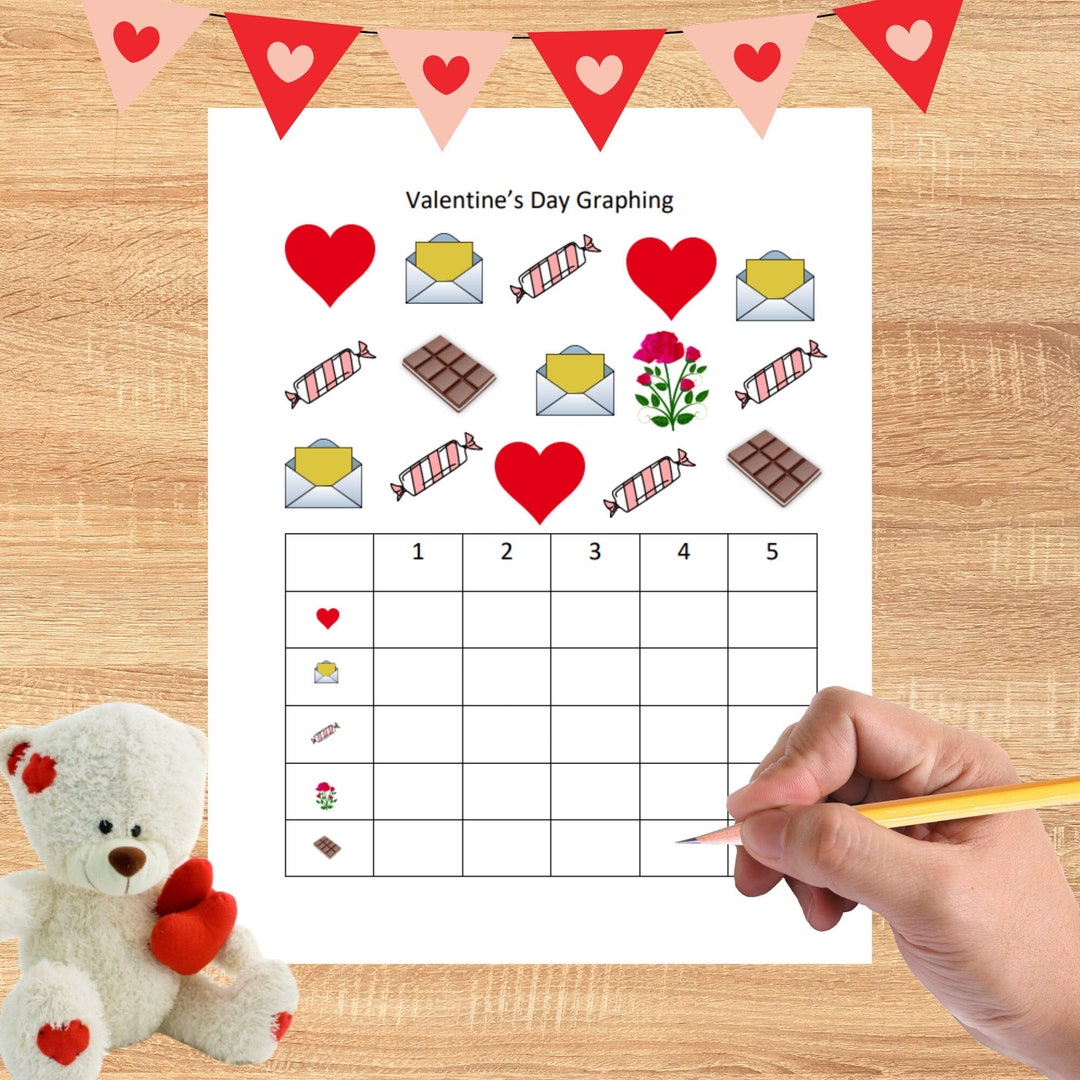 Valentine Graphing Printable - Etsy