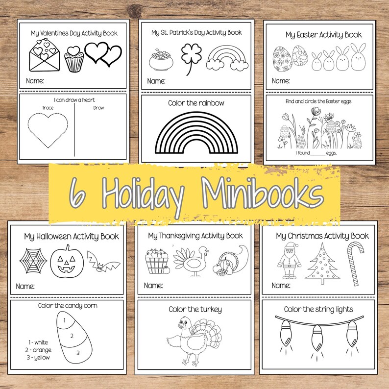 Kindergarten Printable Mini Books Bundle Seasons & Holidays - 14 Pdf's ...