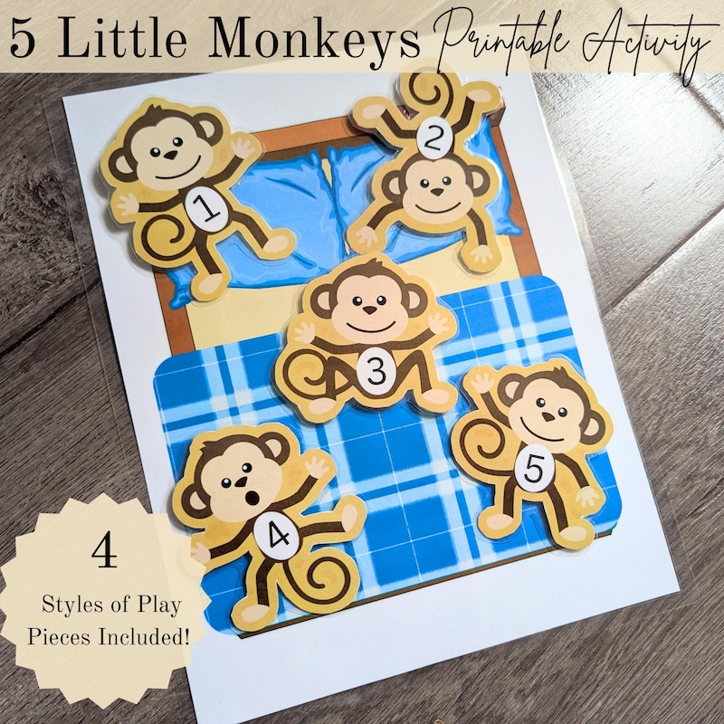 5 Little Monkeys - Etsy