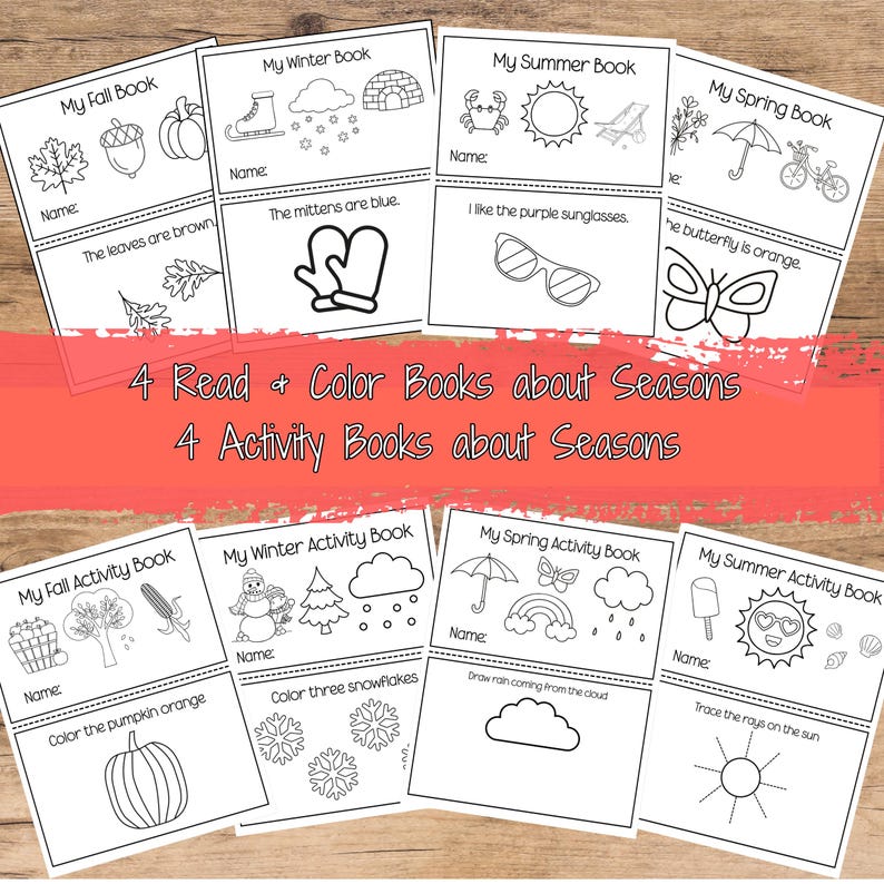 Kindergarten Printable Mini Books Bundle Seasons & Holidays - 14 Pdf's ...