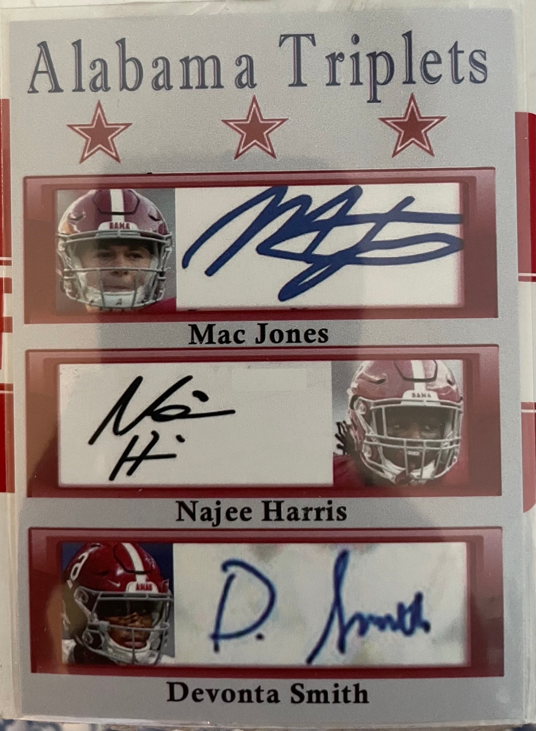 Mac Jones Najee Harris Davonte Smith ALABAMA Triplets - Etsy