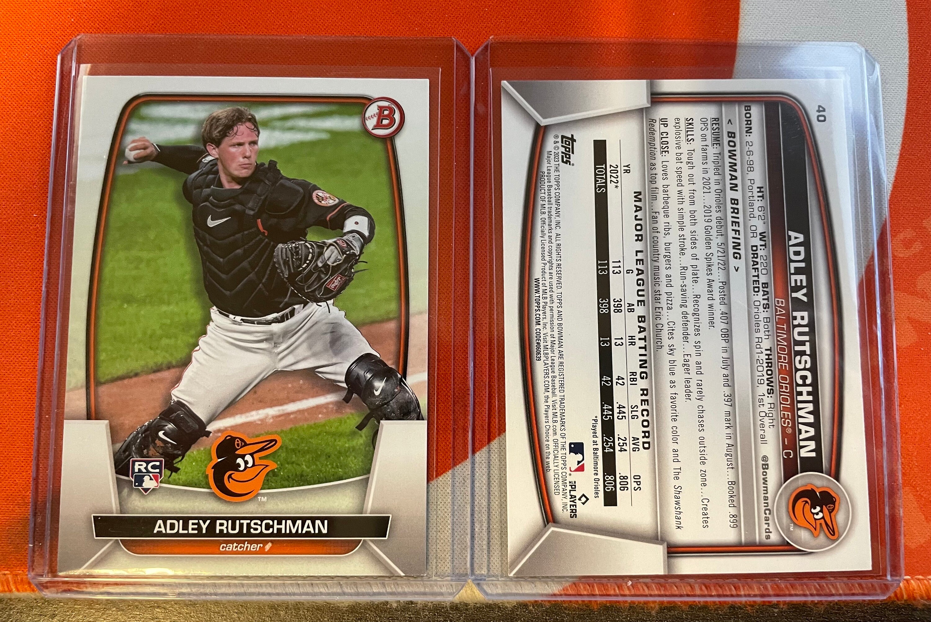 2023 Bowman Paper 40 Adley Rutschman Rookie Card RC Baltimore Orioles ...