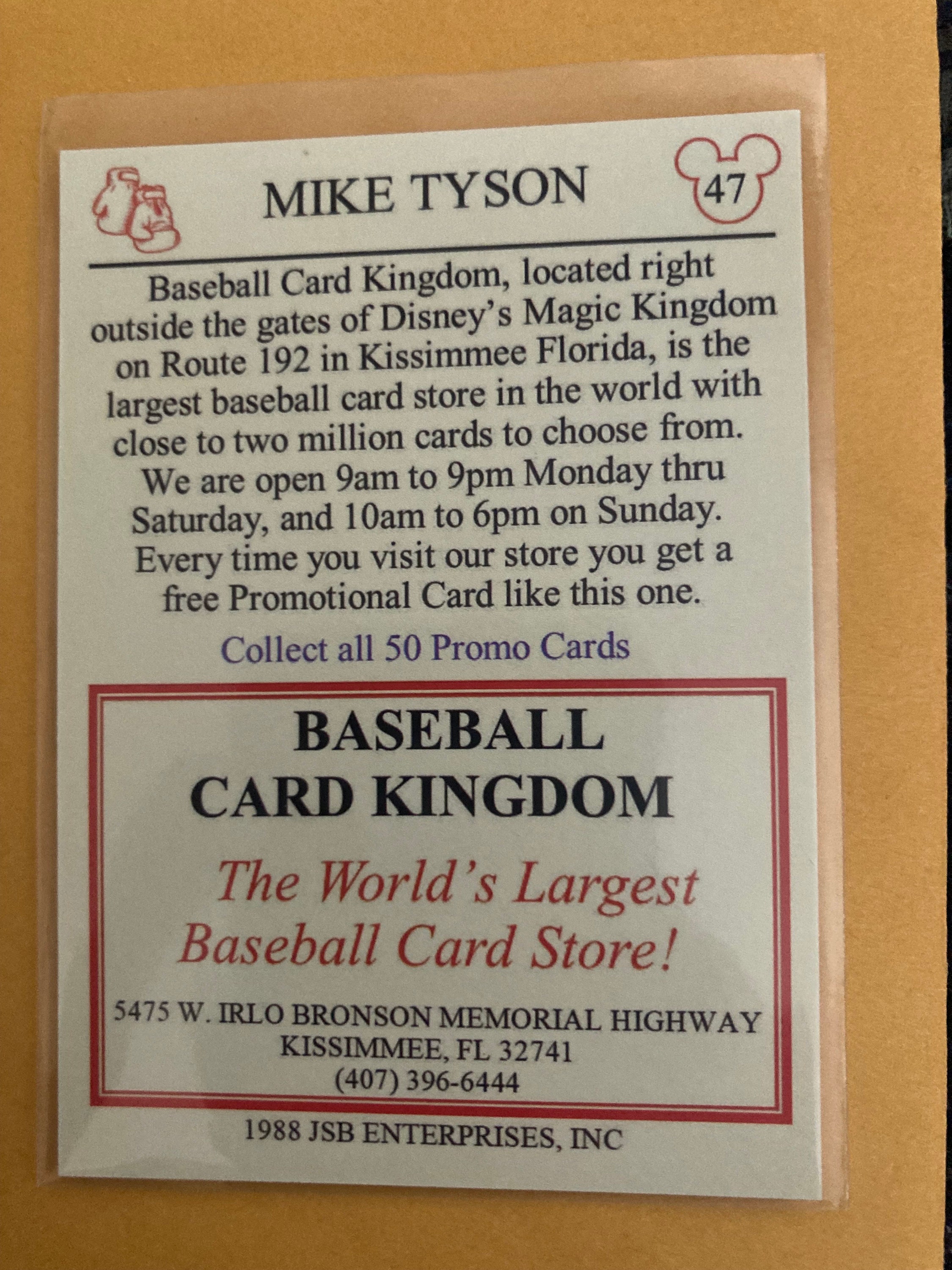 MIKE TYSON 1988 Baseball Card Kingdom JSB 47 - Etsy