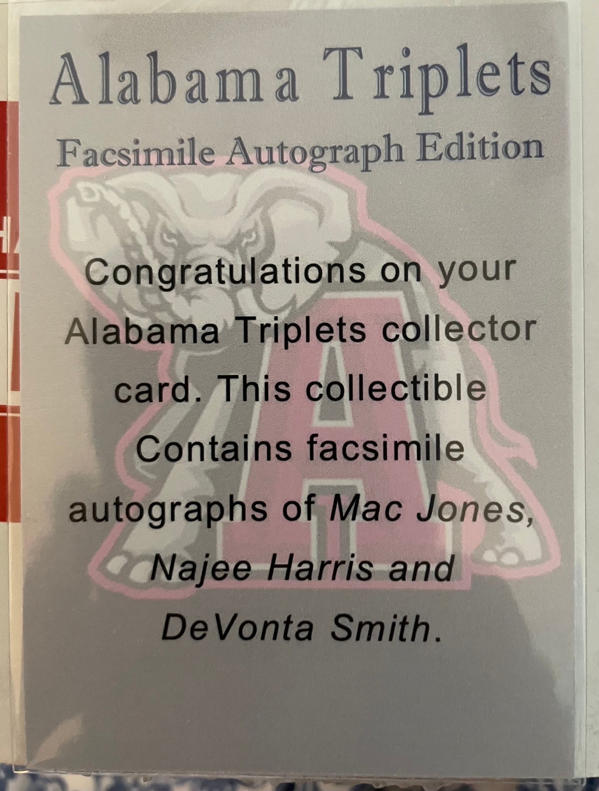 Mac Jones Najee Harris Davonte Smith ALABAMA Triplets - Etsy