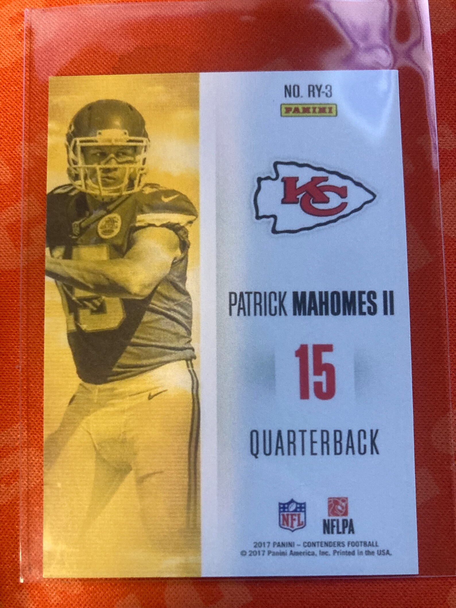 Patrick Mahomes Rookie of Year 2017 Panini CONTENDERS RC Mini REPRINT ...