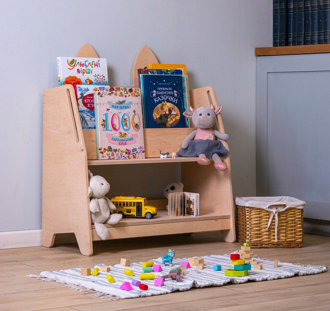 Big Montessori Bookshelf, Floor Bookshelf, Toddler Bookcase, Kids ...