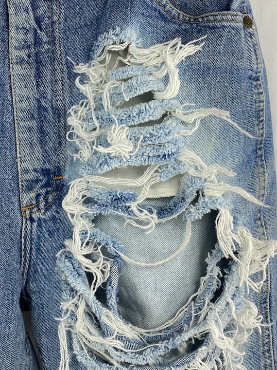 Vintage 70s Lee Ripped Jeans / Vintage Acid Wash Ripp… - Gem