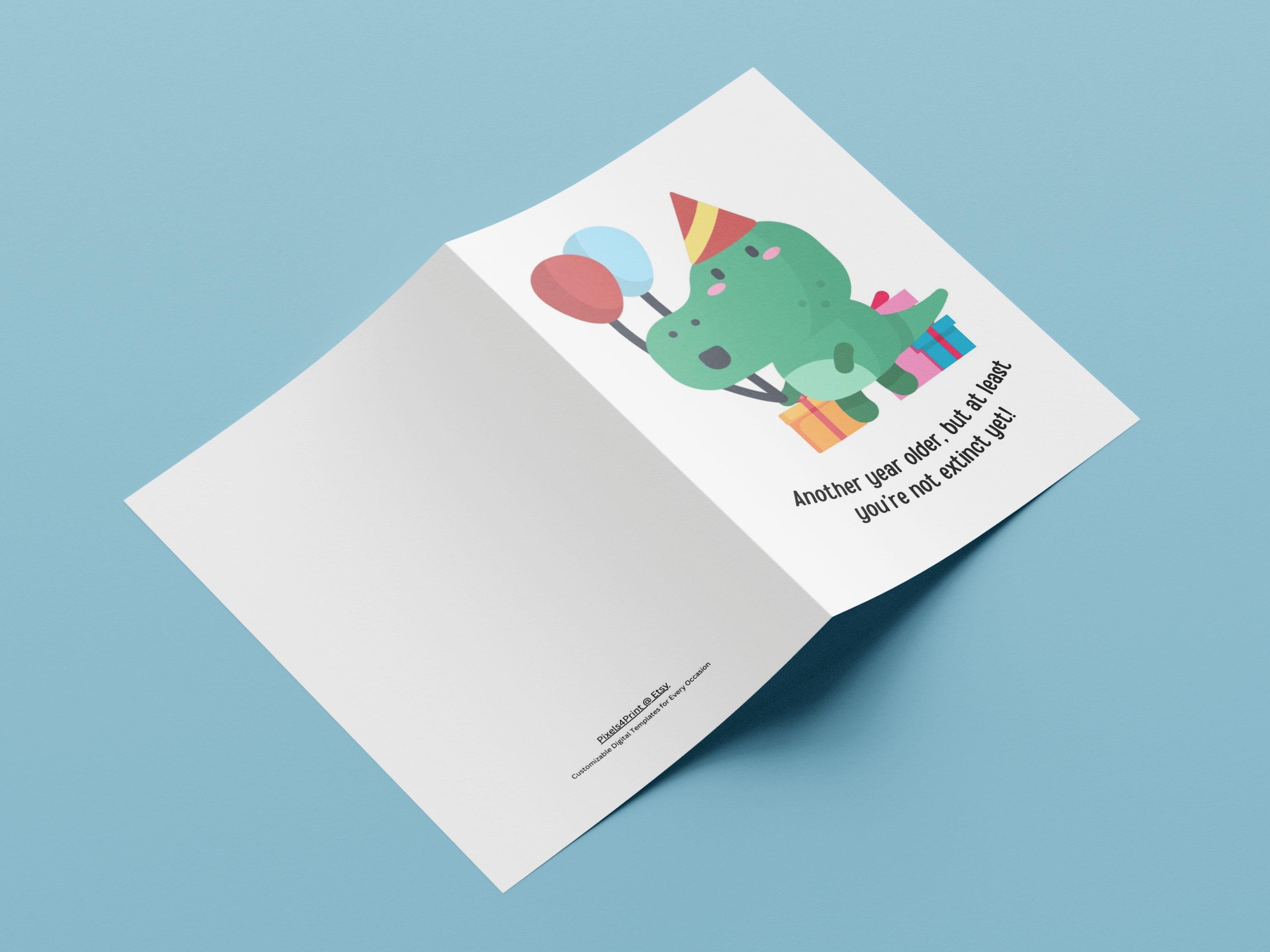 10 Printable Funny Birthday Card Templates | Witty and Punny Greeting ...