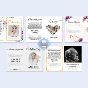 20 Editable Funeral Program Templates Bundle | Customizable Obituary ...
