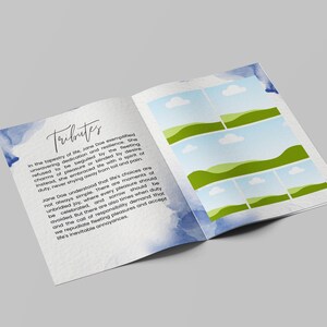 Blue Watercolor Funeral Program Template: Editable Memorial (digital ...